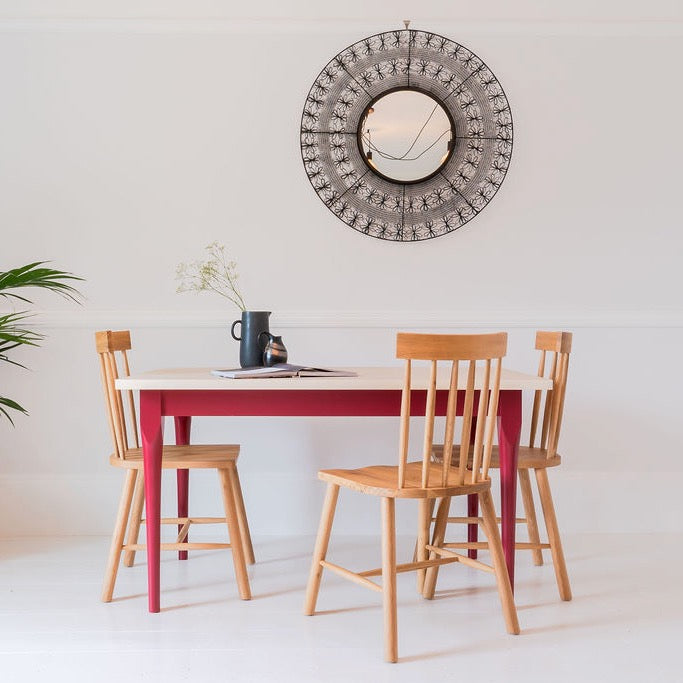 Bespoke Scandi Round-Leg Dining Table — The Lamella | Design In The Sand